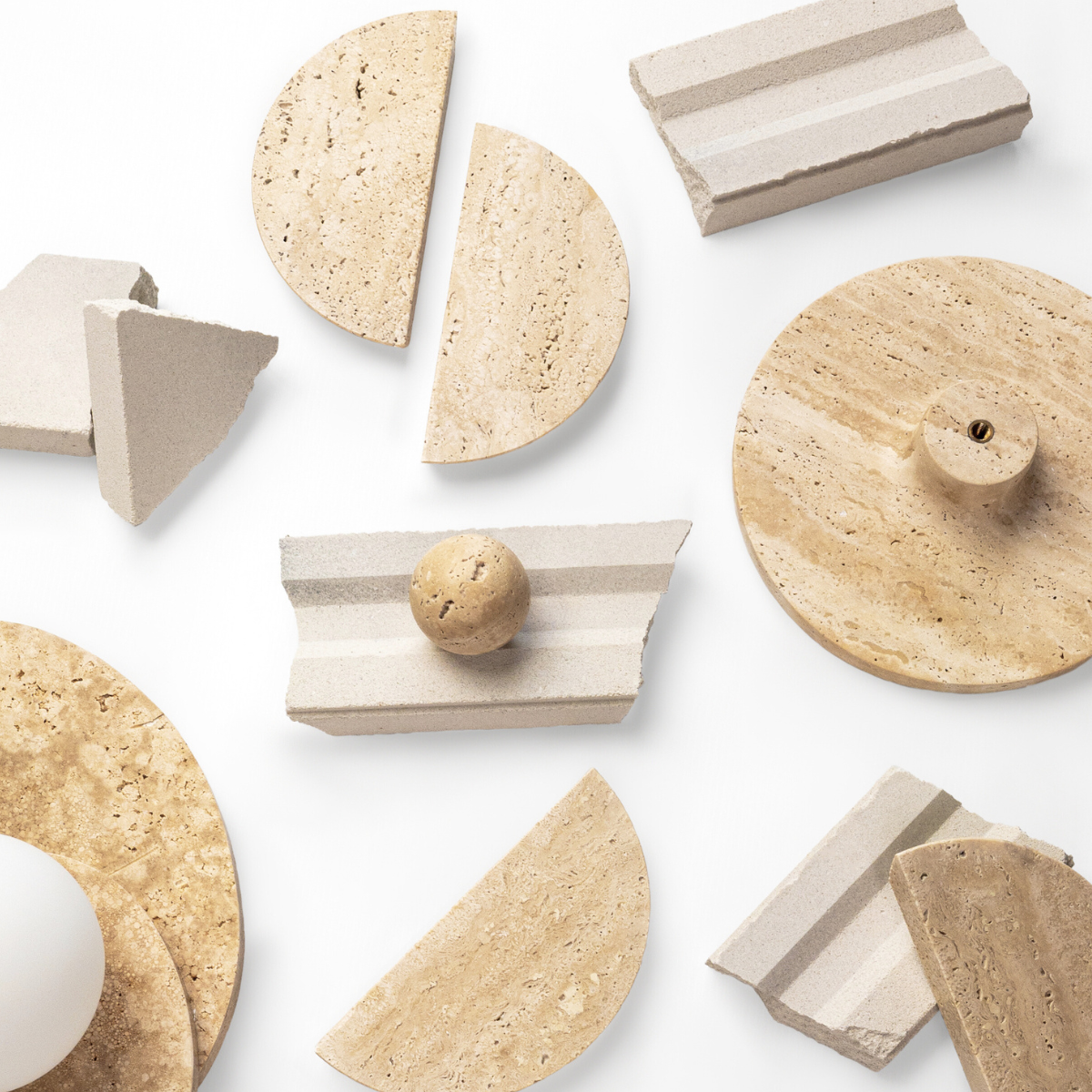 Hemi Travertine Handle PAIR – Hardware Concepts